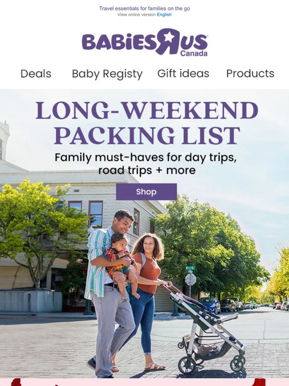 Toys R Us: Long-weekend packing list🚗 | Milled