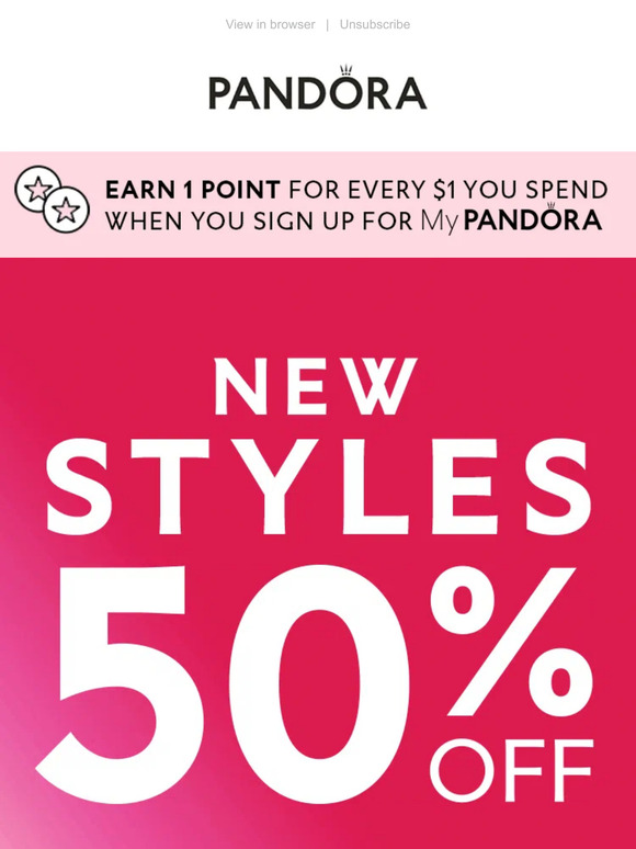 Pandora Email Newsletters: Shop Sales, Discounts, and Coupon Codes