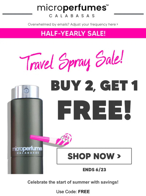 MicroPerfumes: CONFIRMED: You've Earned a Free Travel Spray | Milled