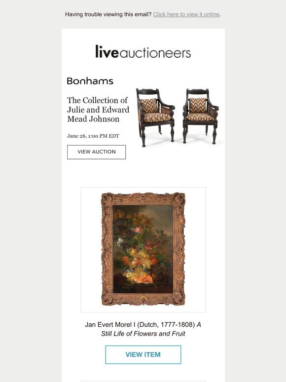 LiveAuctioneers: Bonhams | The Collection of Julie & Edward Mead ...