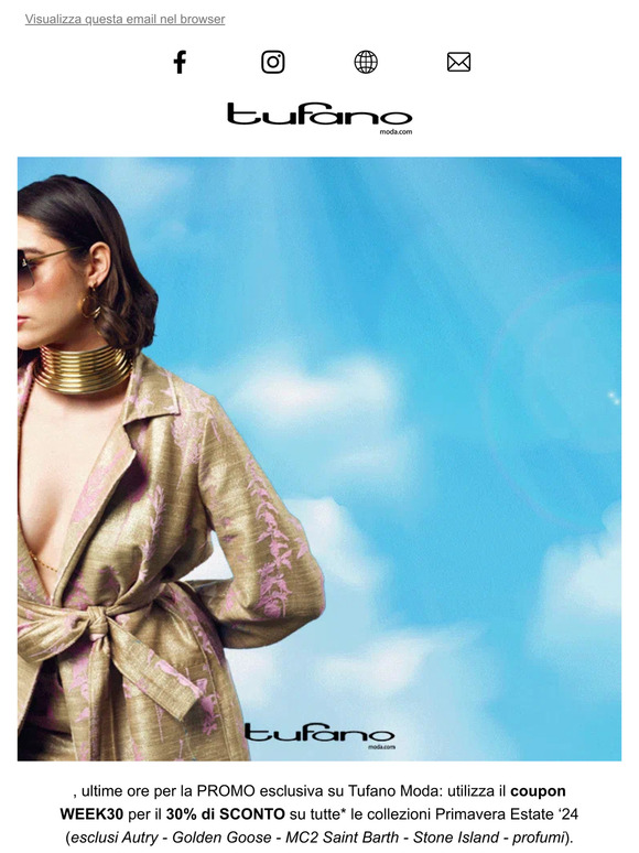 Tufano Moda: Hurry up! ⏰ coupon: WEEK30 | Milled