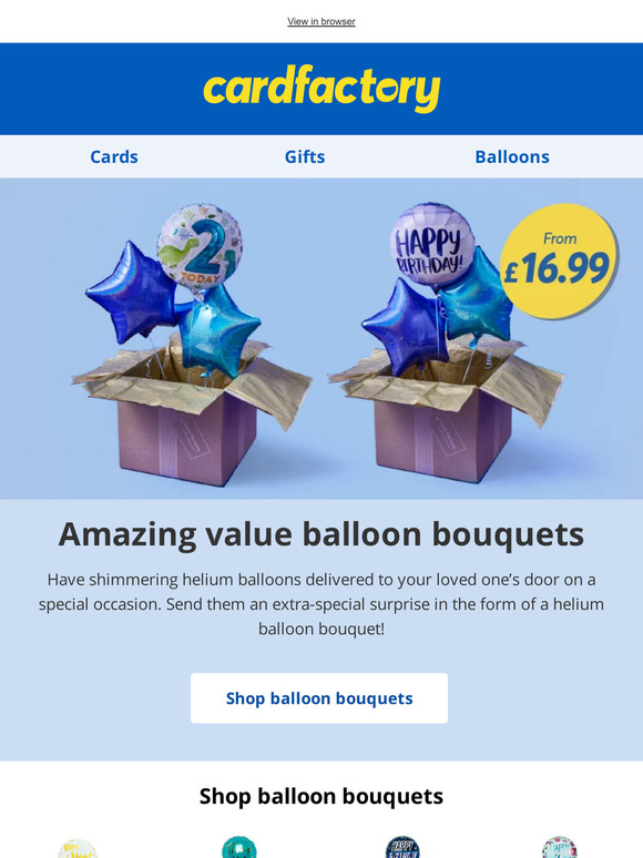 Card Factory: Balloon bouquets for any occasion! 🎈 | Milled