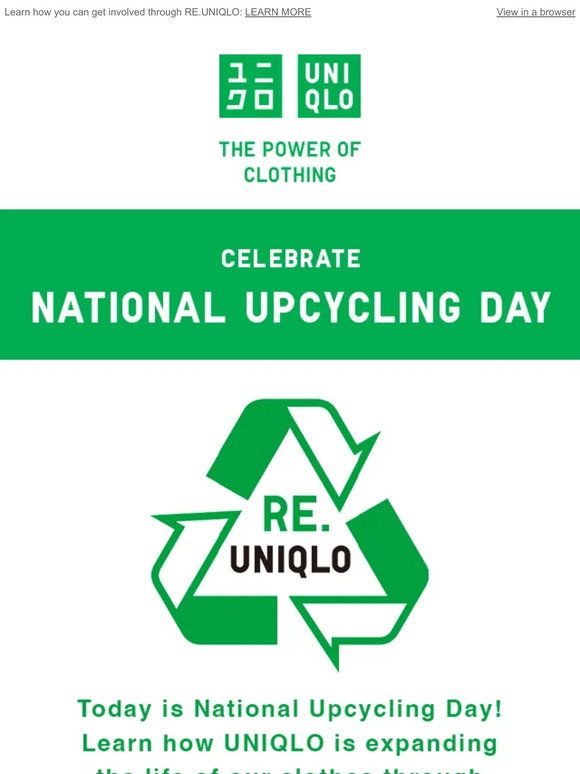 UNIQLO: Today is National Upcycling Day! | Milled