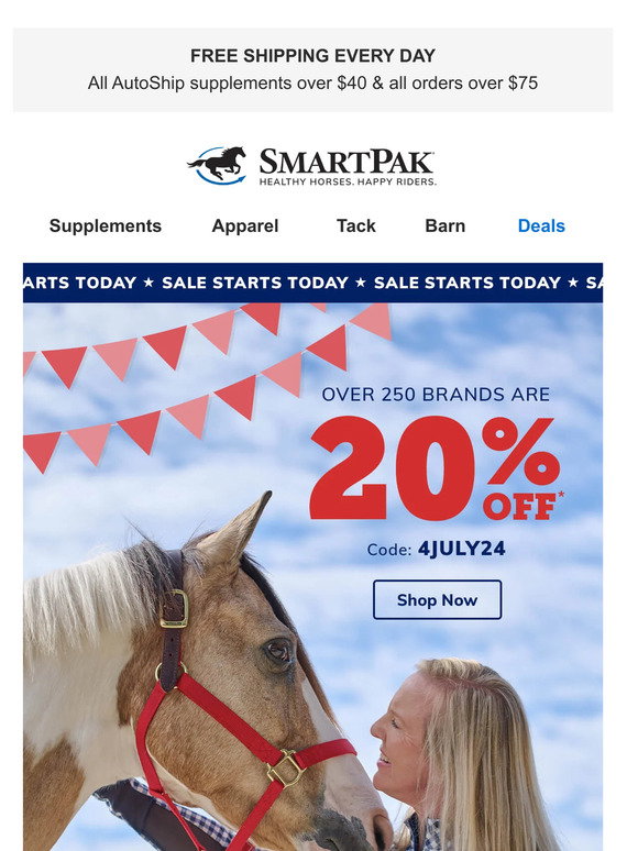 SmartPak Equine: Your 4th Of July Savings Have Arrived | Milled