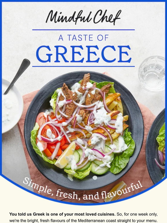 Mindful Chef: Sizzling gyros & sticky halloumi: Greek specials now on ...