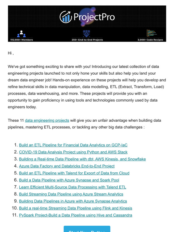 ProjectPro: 11 Data Engineering Projects That Will Get You Hired | Milled