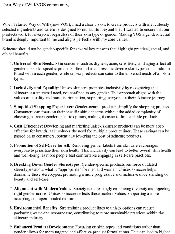 VOS Body: Why is it important for a skincare brand to be gender-neutral ...