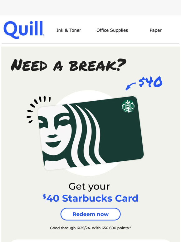 Quill: ☕ $40 Starbucks Card? YES, please. | Milled