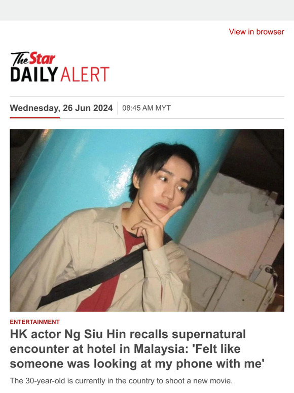 The Star: HK actor Ng Siu Hin recalls supernatural encounter at hotel ...