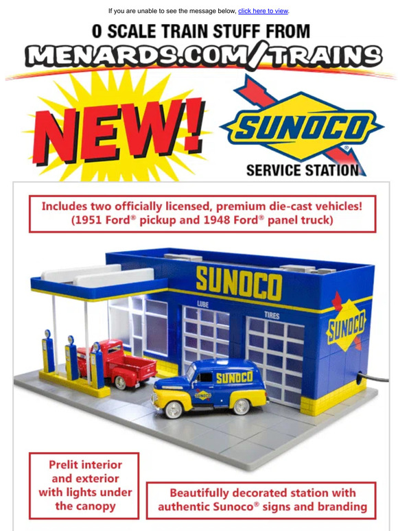 Menards: Stop at the O Scale Sunoco ... Go with Confidence! | Milled