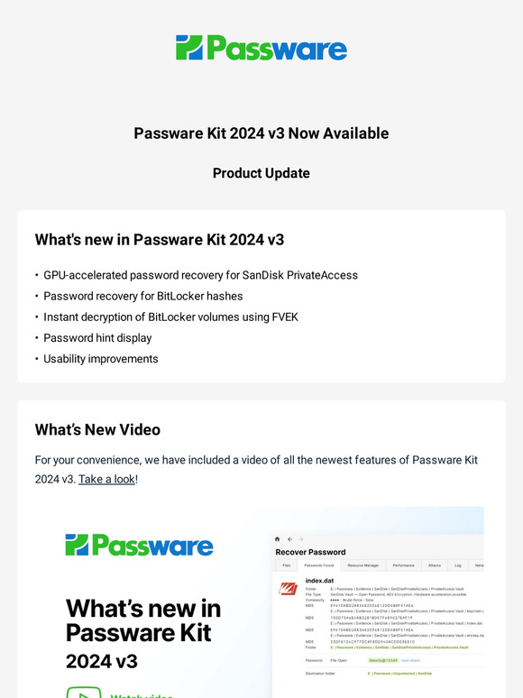 Passware: Passware Newsletter: 💻 Passware Kit 2024 v3 Available | Milled