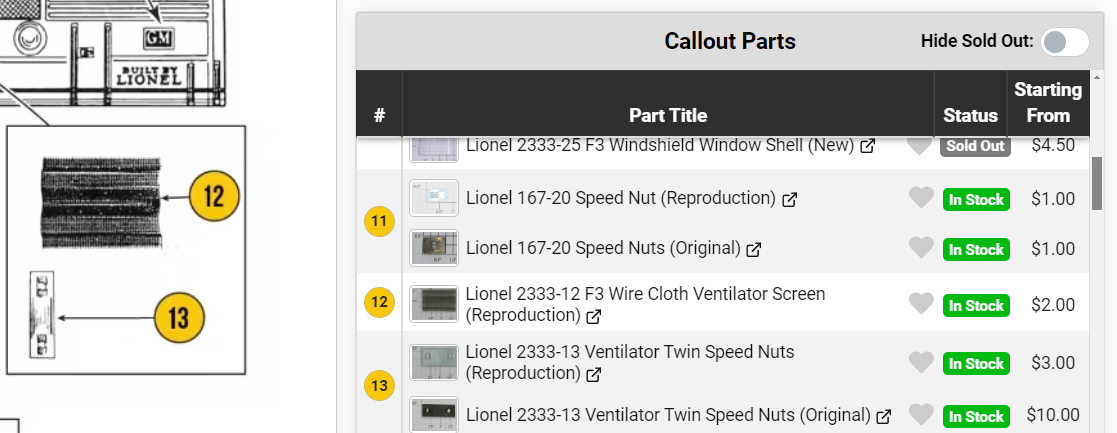 Trainz: Interactive parts diagrams at Trainz.com! | Milled