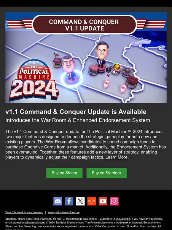 Stardock: NOW OUT: v1.1 Command & Conquer Update for The Political ...