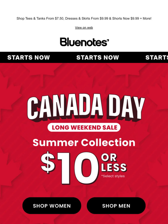 Blnts.com: STARTS NOW! Canada Day Long Weekend Sale – Summer Collection ...