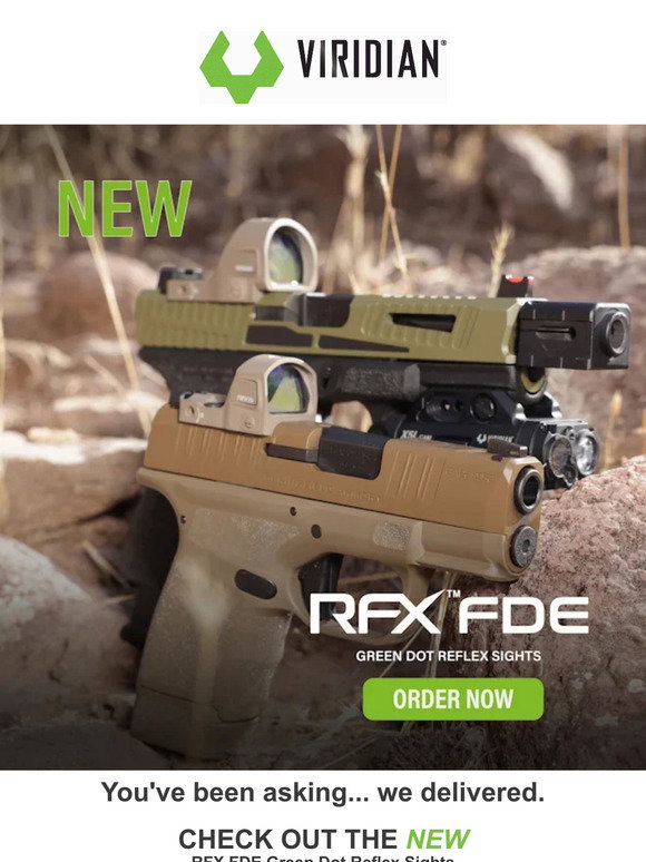 Viridian: The RFX FDE Green Dot Reflex Sights are HERE! 🥳 | Milled