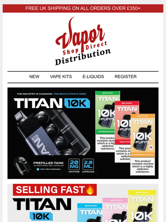 Vapor Shop Direct: BIG PUFF VAPES: Titan 10k, IJOY Mars Cabin 2800 ...
