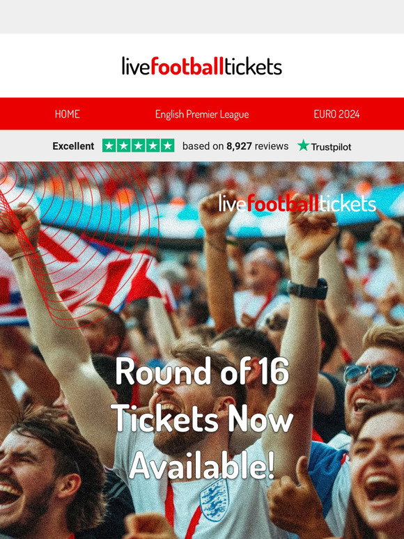 Live Football Tickets: 🔔 Hey, Round of 16 Tickets Now Available! | Milled