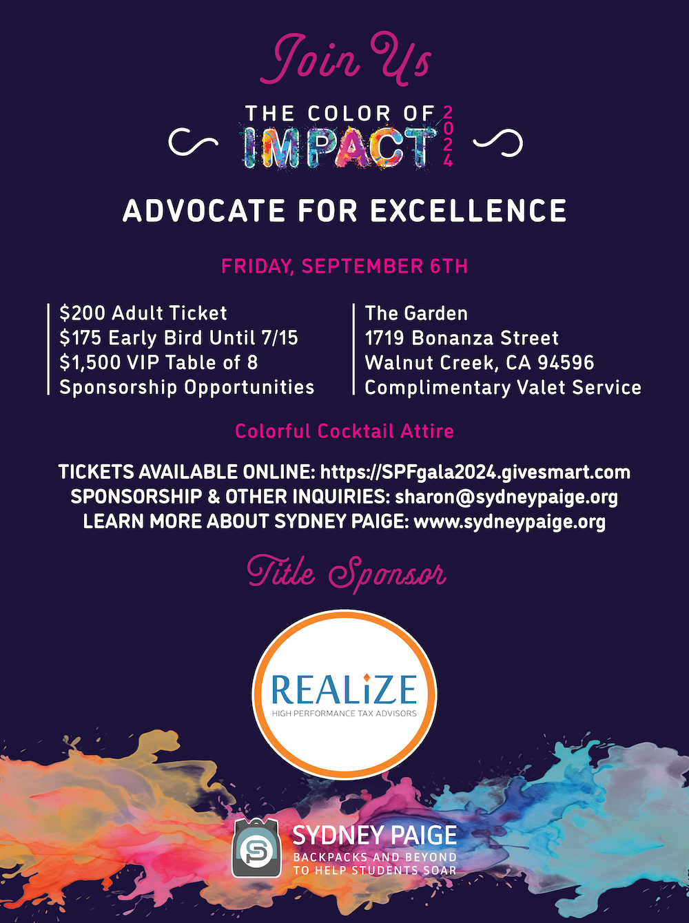 Sydney Paige: 2024 Color of Impact Annual Benefit - 9/6/2024 🌈 | Milled