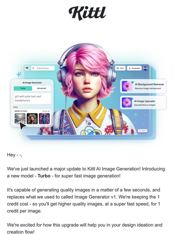 Kittl: Introducing Kittl AI Image Generator Turbo | Milled