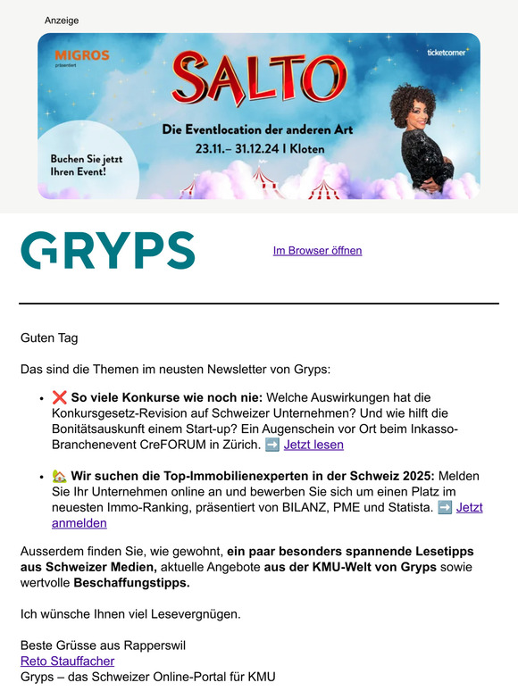 Gryps: So viele Konkurse wie noch nie – das sind die Gründe | Milled