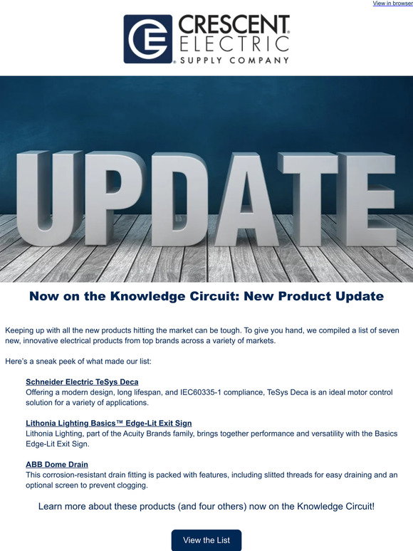 Crescent Electric Supply Company: 7 new products you need to try | Milled