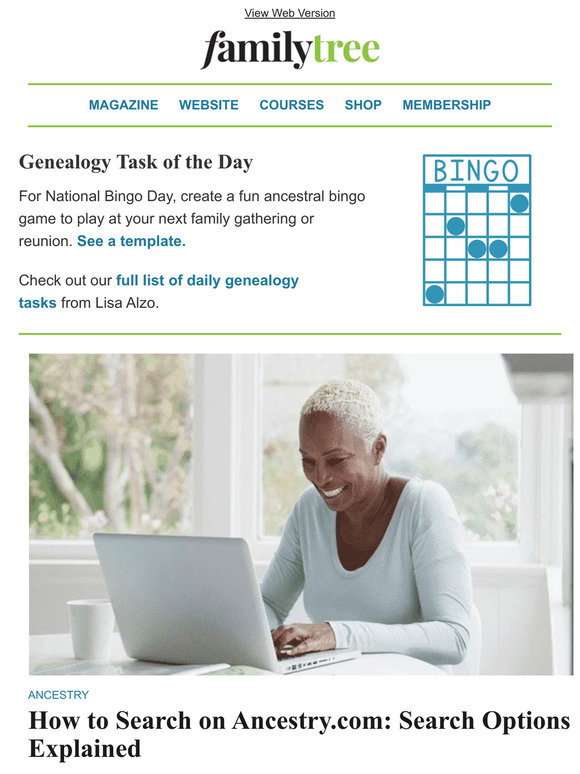 Family Tree Magazine: Find Records at Ancestry.com FAST | Milled