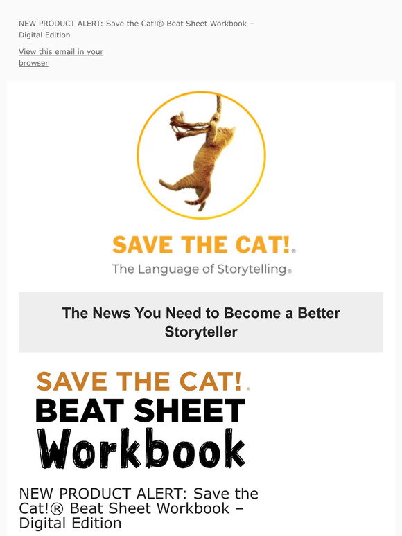 Save the Cat: NEW PRODUCT ALERT: Save the Cat!® Beat Sheet Workbook ...