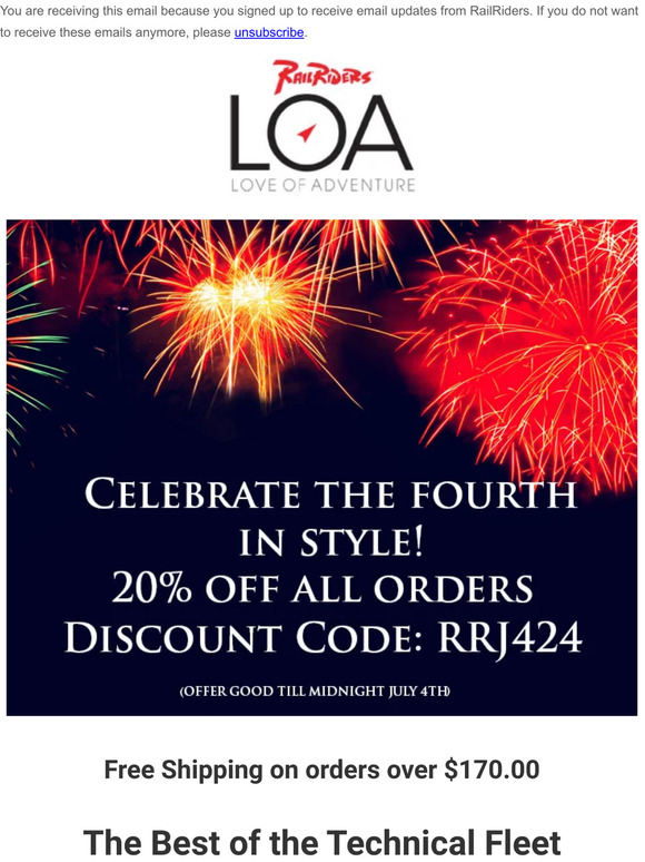 RailRiders: Celebrate The 4th in Style - 20% OFF! | Milled