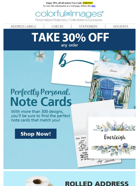 Colorful Images: 30% Off Over 300 Personalized Note Card Designs! | Milled