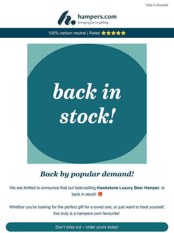 Clearwater Hampers: Our Most Popular Hamper is Back in Stock! 🎉 | Milled