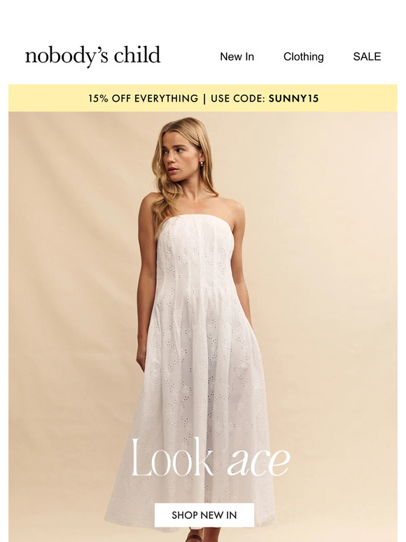 Nobody's Child: 15% off: you’re all set 🎾 | Milled