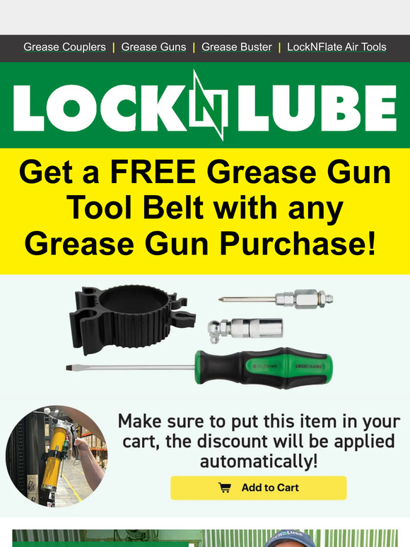 LockNLube: Free Grease Gun Tool Belt with Grease Gun Purchase! ⭐️ | Milled