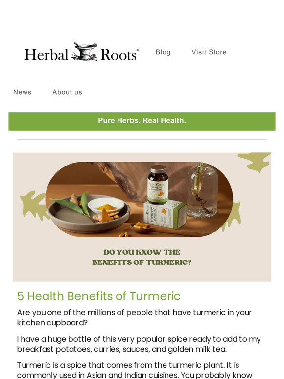 Herbal Roots: 5 Health Benefits of Turmeric | Milled