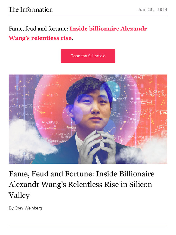 The Information: The Big Read: Inside Billionaire Alexandr Wang’s ...