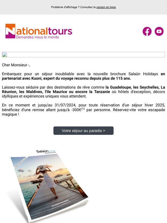 Nationaltours: Découvrez la nouvelle brochure Salaün Holidays & Kuoni | Milled