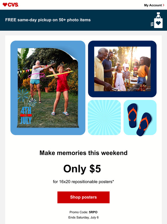 CVS: Only $5 for 16x20 Repositionable Posters! Celebrate the Fourth of ...