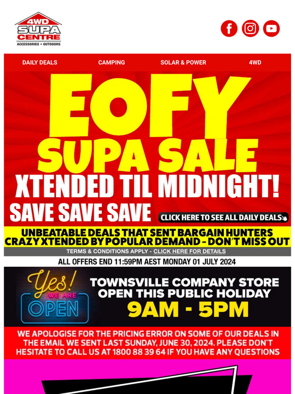 Supacentre: 🚨 Absolute Final Chance ⏰ Major EOFY Sale Event Ends ...