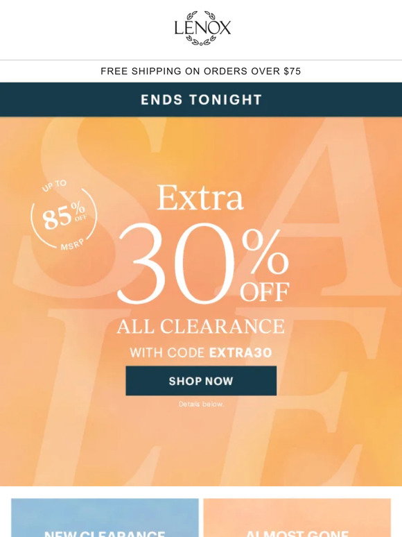 Lenox: Last Day For Up To 85% Off! | Milled