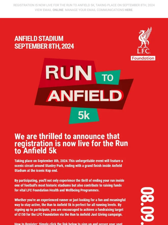 Liverpool FC: Sign Up Now for the LFC Foundation’s Run to Anfield 5k ...