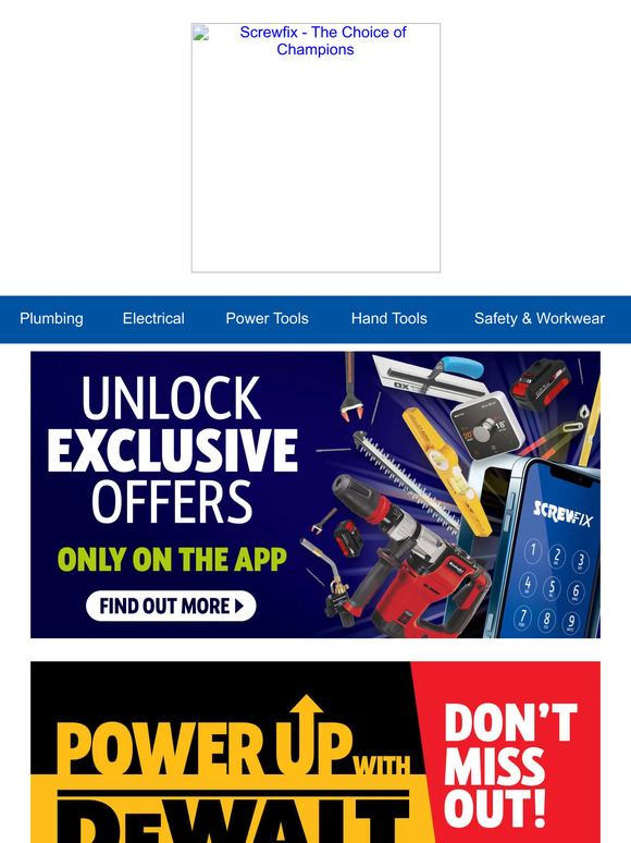 Screwfix: Power UP with DeWalt! Offers on Tools, Storage and More | Milled