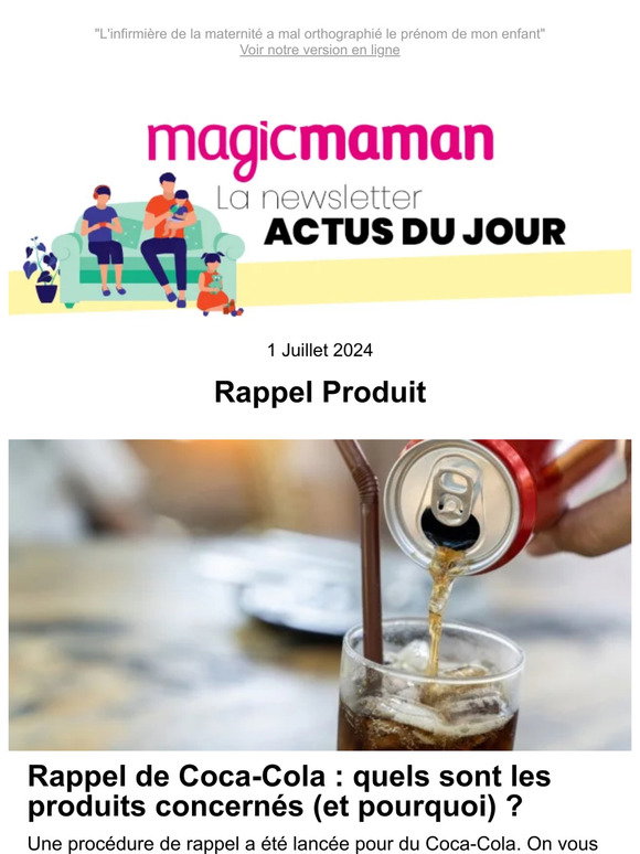 Magicmaman: Rappel de Coca-Cola : quels sont les produits concernés (et ...