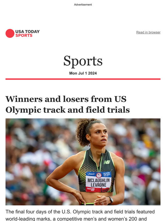USA TODAY: Winners and losers from US Olympic track and field trials ...