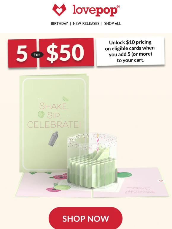 Lovepop Cards 👑top Cards 5 Cards For 50 Milled 