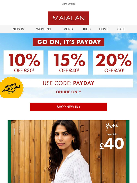 Matalan: Hit the White & get up to 20% off 🎾⚪️ | Milled