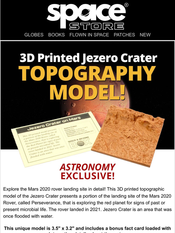 The Space Store: Astronomy Exclusive 3D Printed Jezero Crater ...