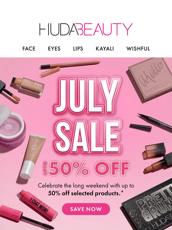 Huda Beauty: Dive into the July Sale: Up to 50% OFF! | Milled