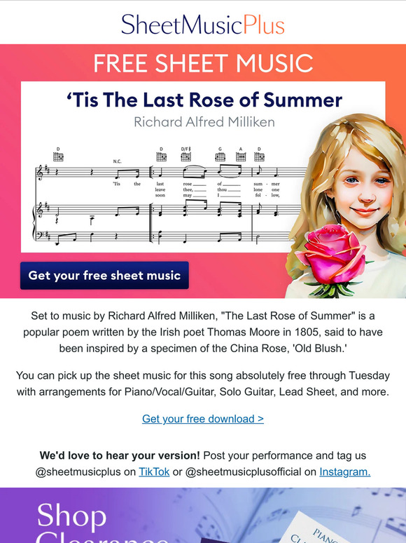 Sheet Music Plus: 🎼 Pick up your FREE digital sheet music! 🎶 | Milled