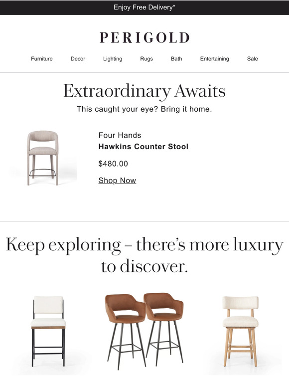 Perigold: Unique bar stools like these never stay in stock long. | Milled