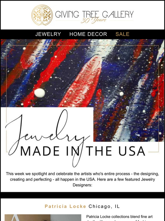 The Giving Tree Gallery: Jewelry Handmade in the USA - Part 1 of 2 | Milled
