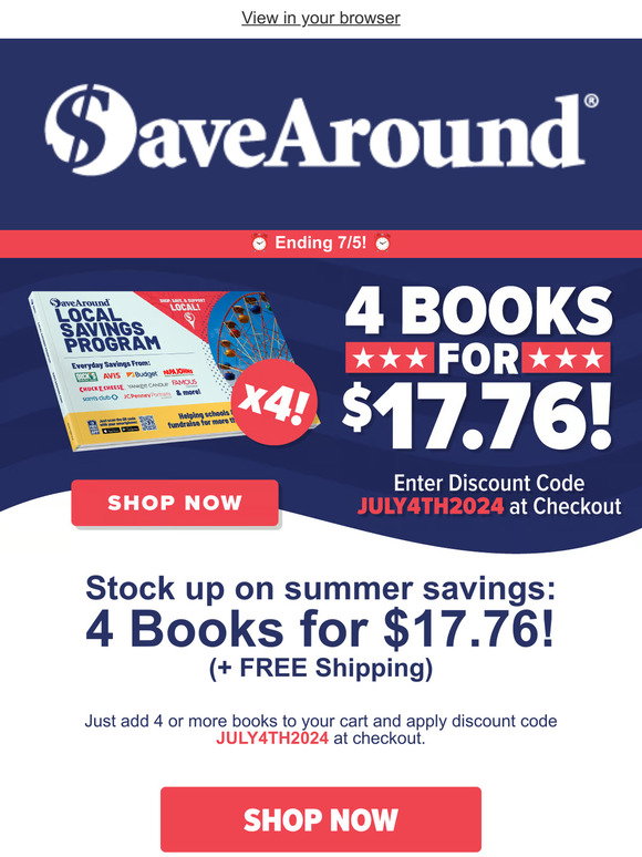 SaveAround: 4 SaveAround Books for $17.76 + Free Shipping is Ending ...